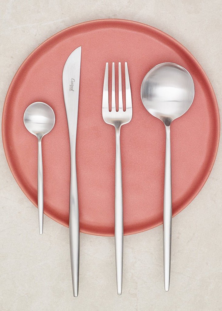 Cutipol Moon Matt Cutlery Set - 24 Piece MO.006 F – Bone & White